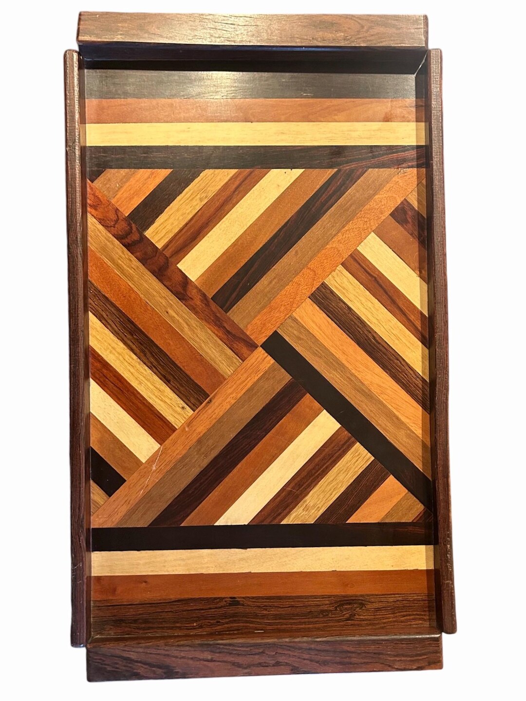 Mid Century Modern Don Shoemaker Senal Inlaid Marquetry Art Wood Tray ...