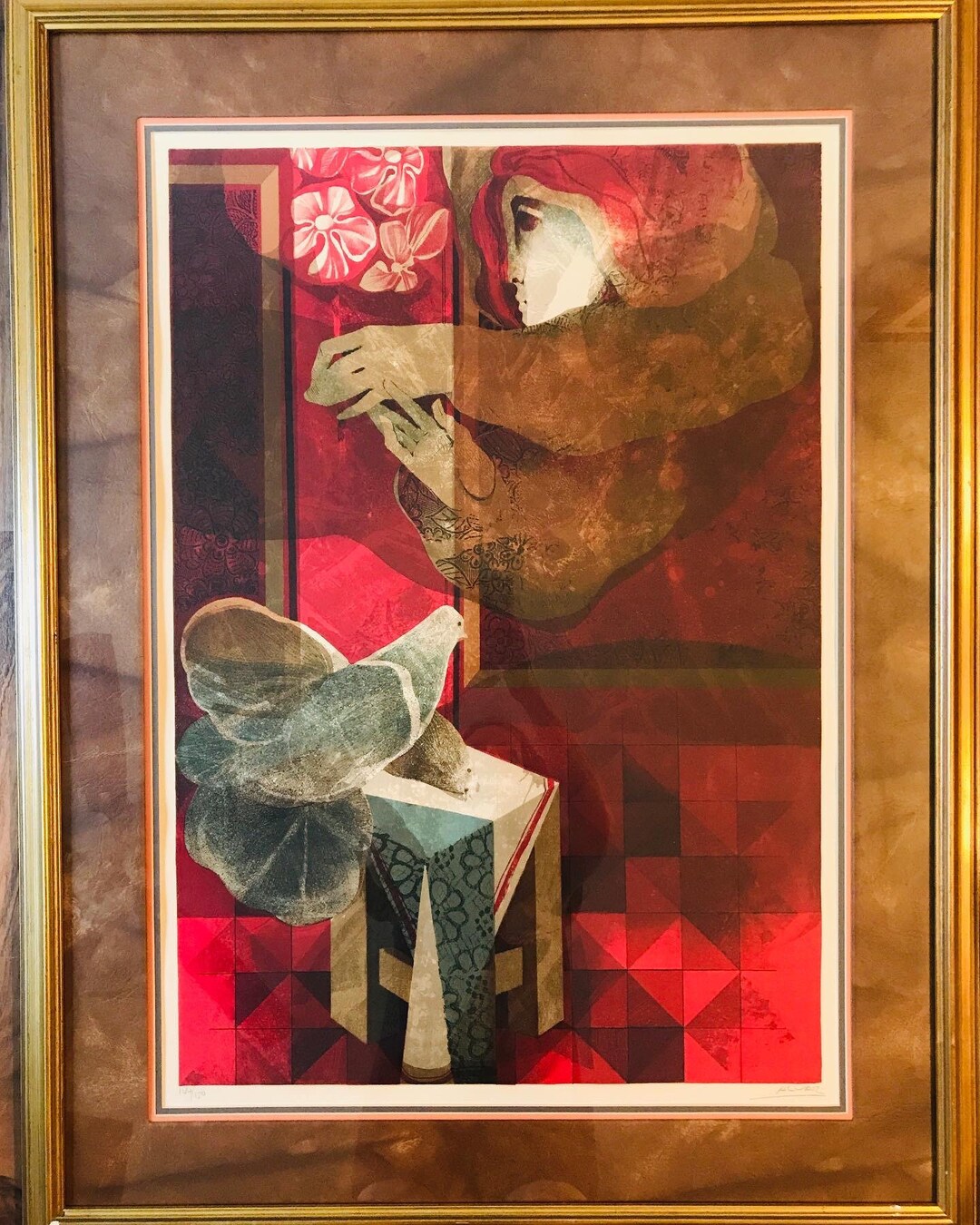 Vintage Alvar Sunol Lithograph Signed 1976 Limited Edition Woman Bird ...