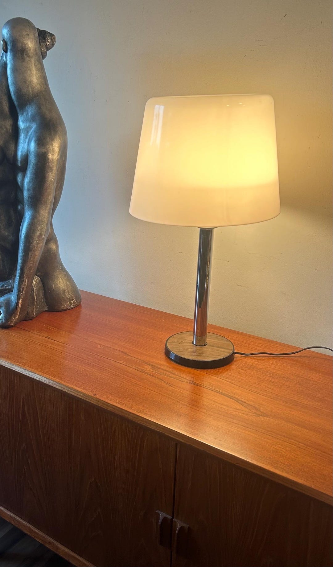 Mid Century Modern Electrix Table Desk Lamp Chrome Plastic Shade 23 ...