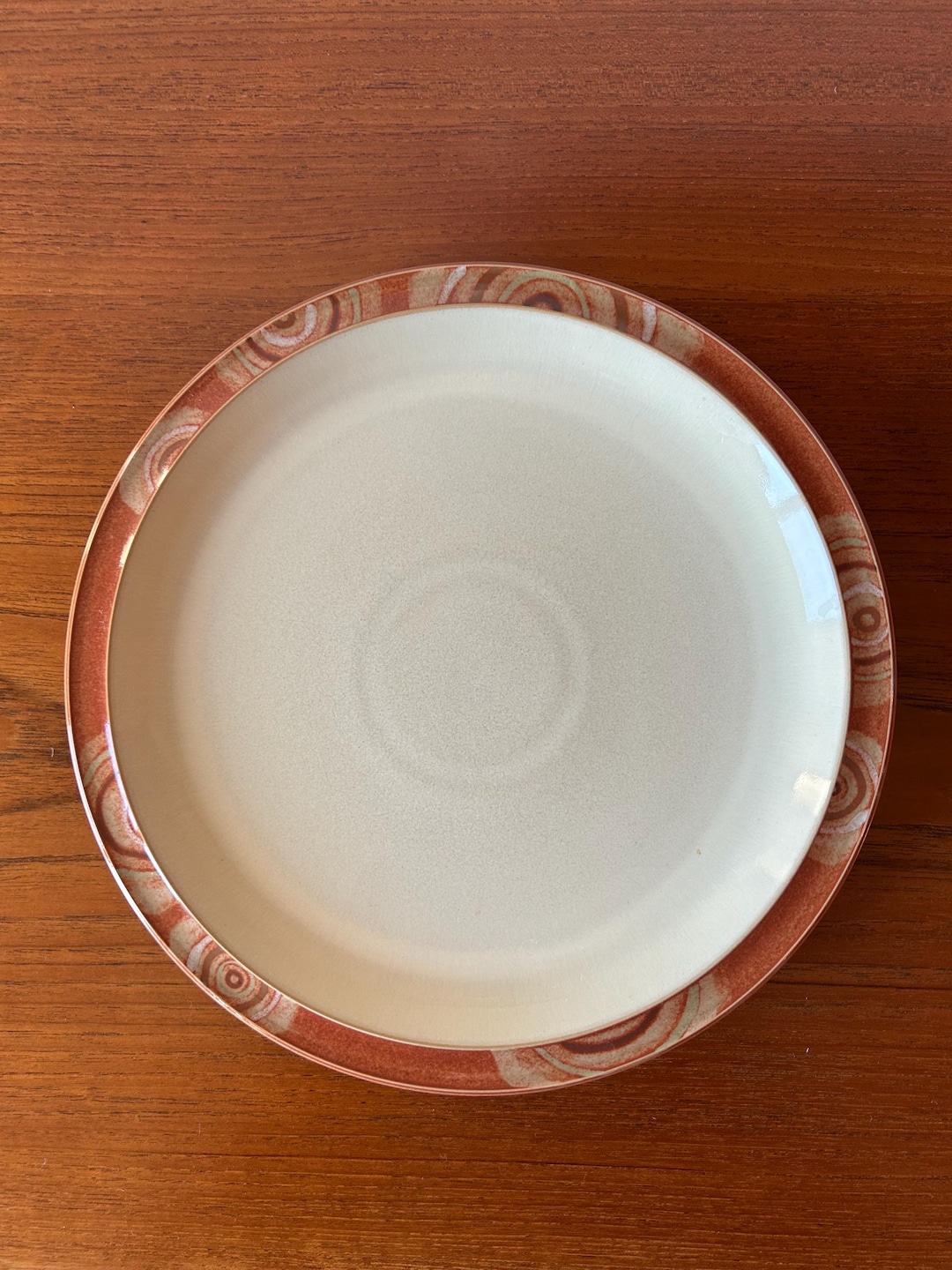 Vintage Denby Fire Chilli Dinner Plate Orange Swirl Edge Beige 10.5 ...