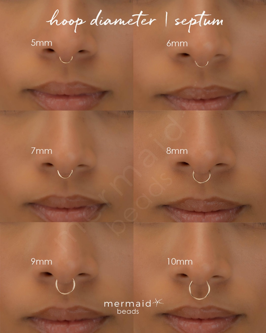 SEPTUM RING • Seamless Nose Ring Hoop • Gold Septum Piercing • Rose ...