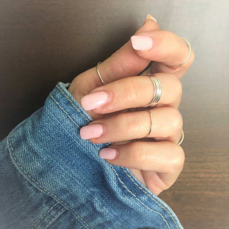 Stacking Rings Tiny Thin Ring Sterling Silver Gold Filled Rose - Etsy