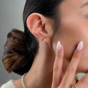 ANTI-TRAGUS HOOP • Tragus Earring • Twist Hoops • Gold Hoop Earrings ...
