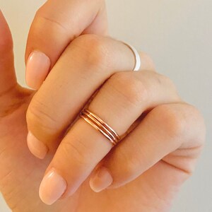 Stacking Rings Tiny Thin Ring Sterling Silver Gold Filled Rose Gold ...