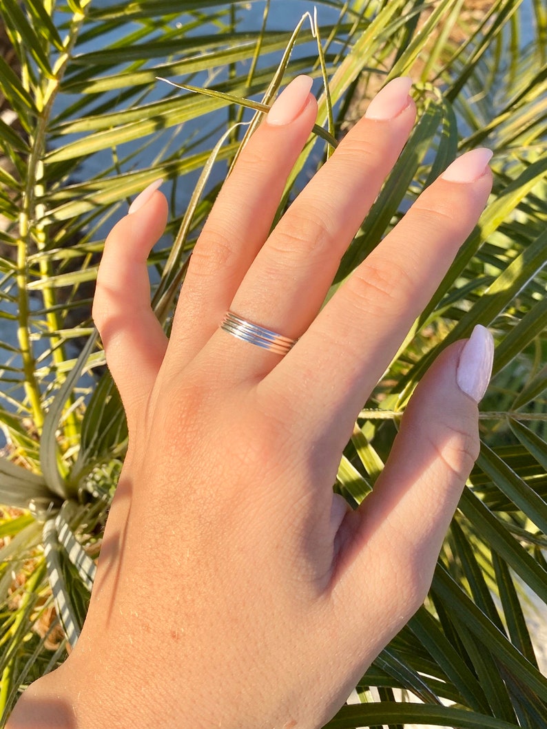 Stacking Rings Tiny Thin Ring Sterling Silver Gold Filled Rose - Etsy