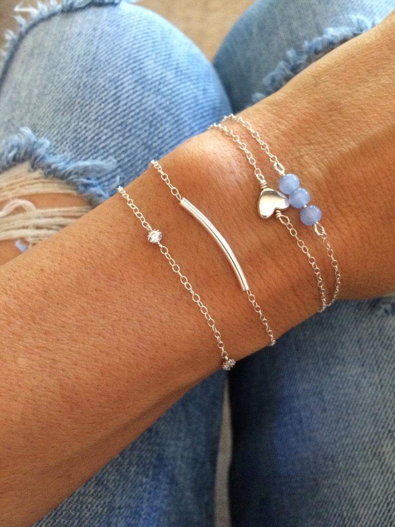 Sterling Silver Bracelet Set Beaded Bracelet Stack Anklet Set | Etsy