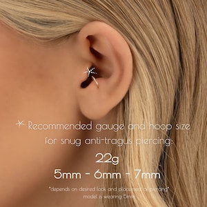 ANTI-TRAGUS HOOP • Tragus Earring • Twist Hoops • Gold Hoop Earrings ...