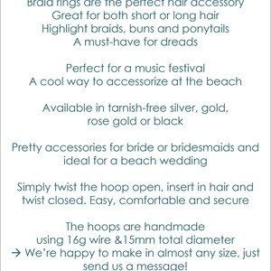 HAIR BRAID RINGS • Hair Jewelry for Braids • Bride Accessory Bridesmaid ...