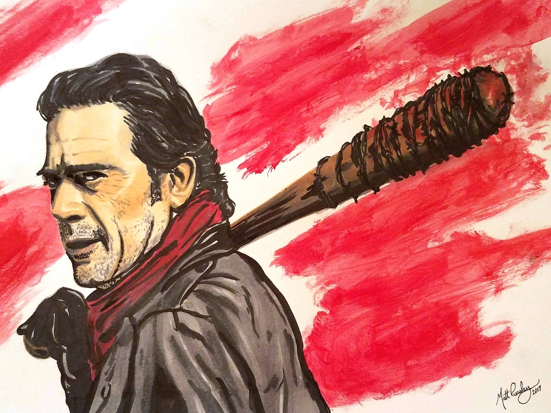 Negan and Lucille 9 X 12 Ink and Watercolor Print - Etsy Sweden