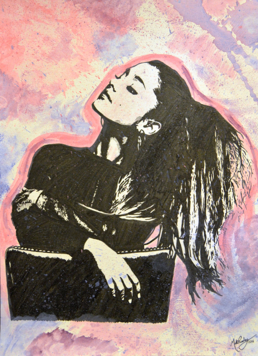 Ariana Grande Original Ink and Watercolor - Etsy Ireland