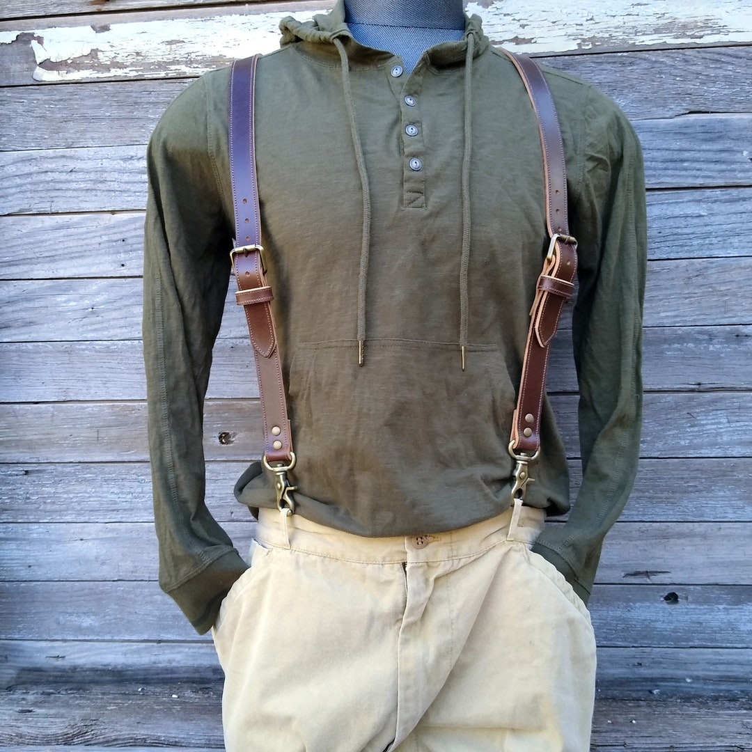 Brown Leather Steampunk One Inch Suspenders or Braces - Etsy