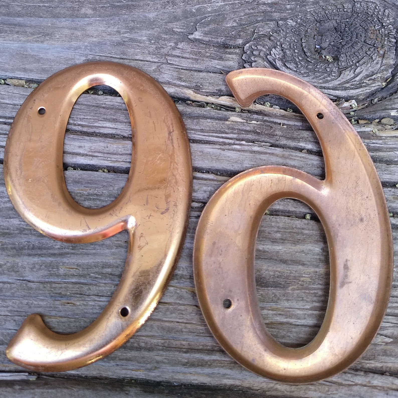 Vintage MCM Architectural House Mailbox Copper Numbers 3 3/4" Tall 5, 6 ...