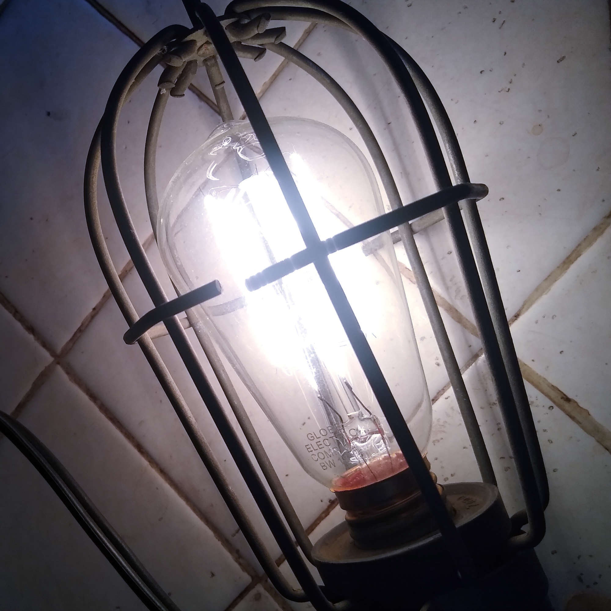 Vintage Ericson Work Drop Light Hanging Cage Steampunk Industrial No.7 ...