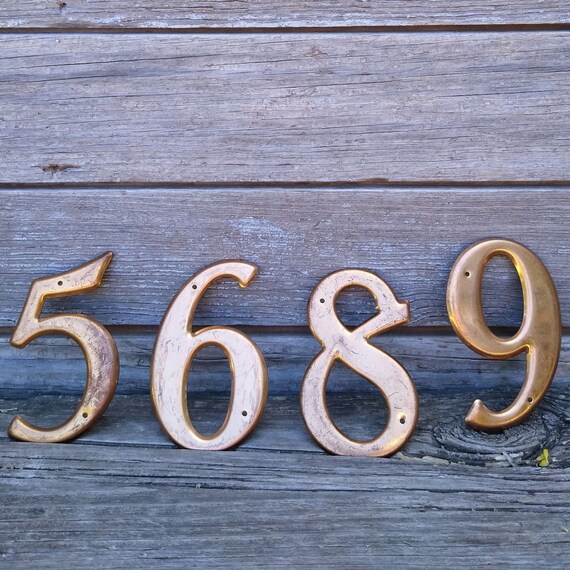Vintage MCM Architectural House Mailbox Copper Numbers 3 - Etsy