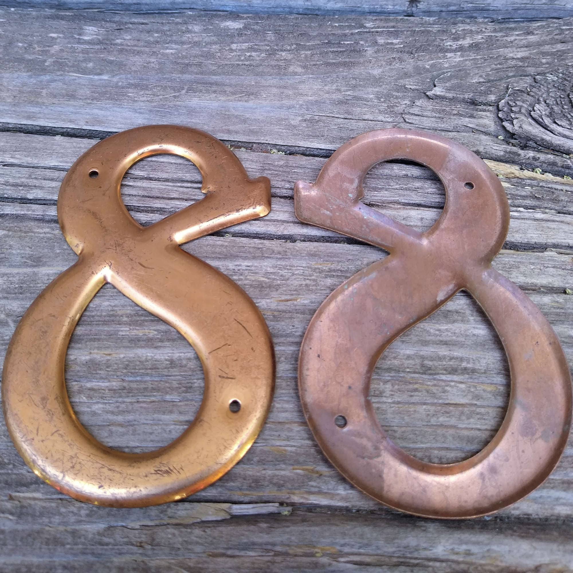 Vintage MCM Architectural House Mailbox Copper Numbers 3 3/4" Tall 5, 6 ...