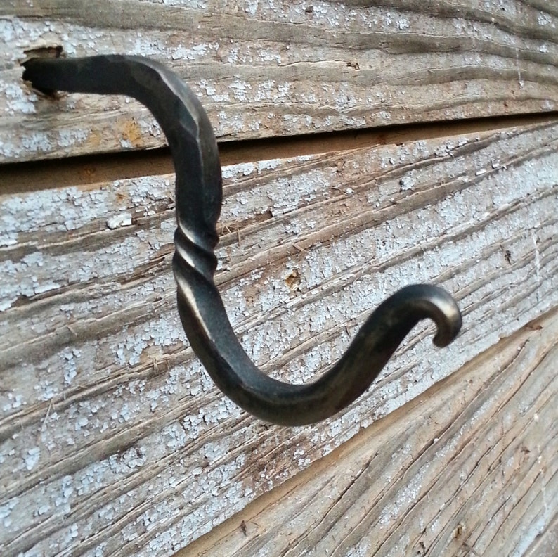 Hand Forged Twisted Primitive Barn Drive Hook Pair - Etsy
