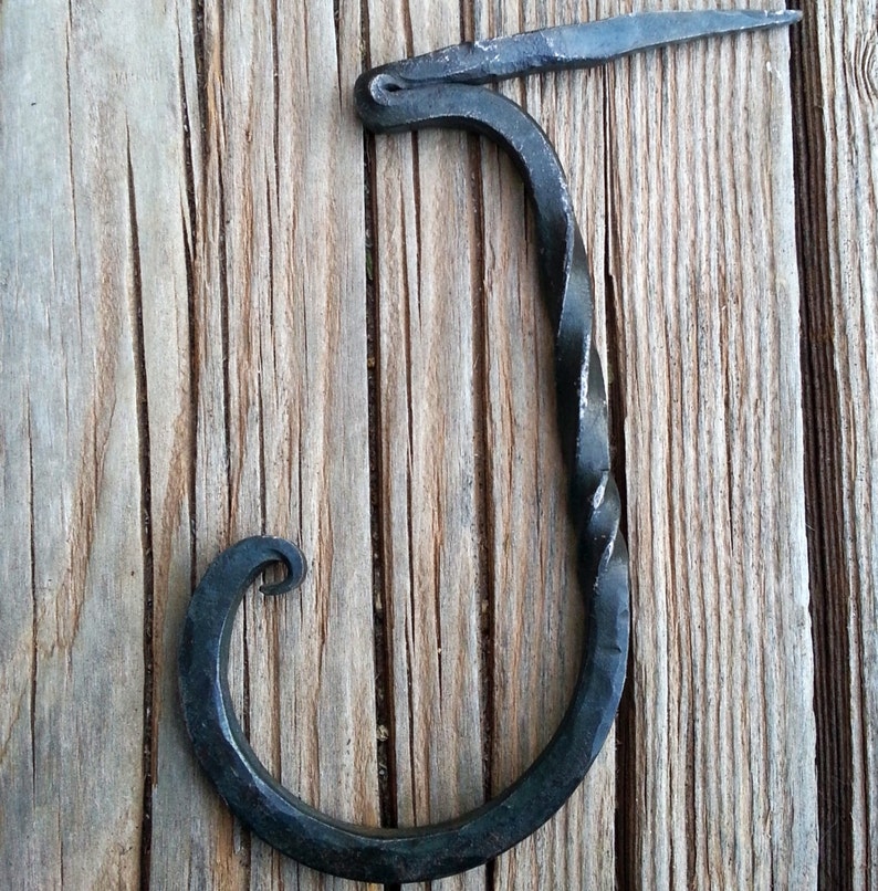Hand Forged Twisted Primitive Barn Drive Hook Pair - Etsy