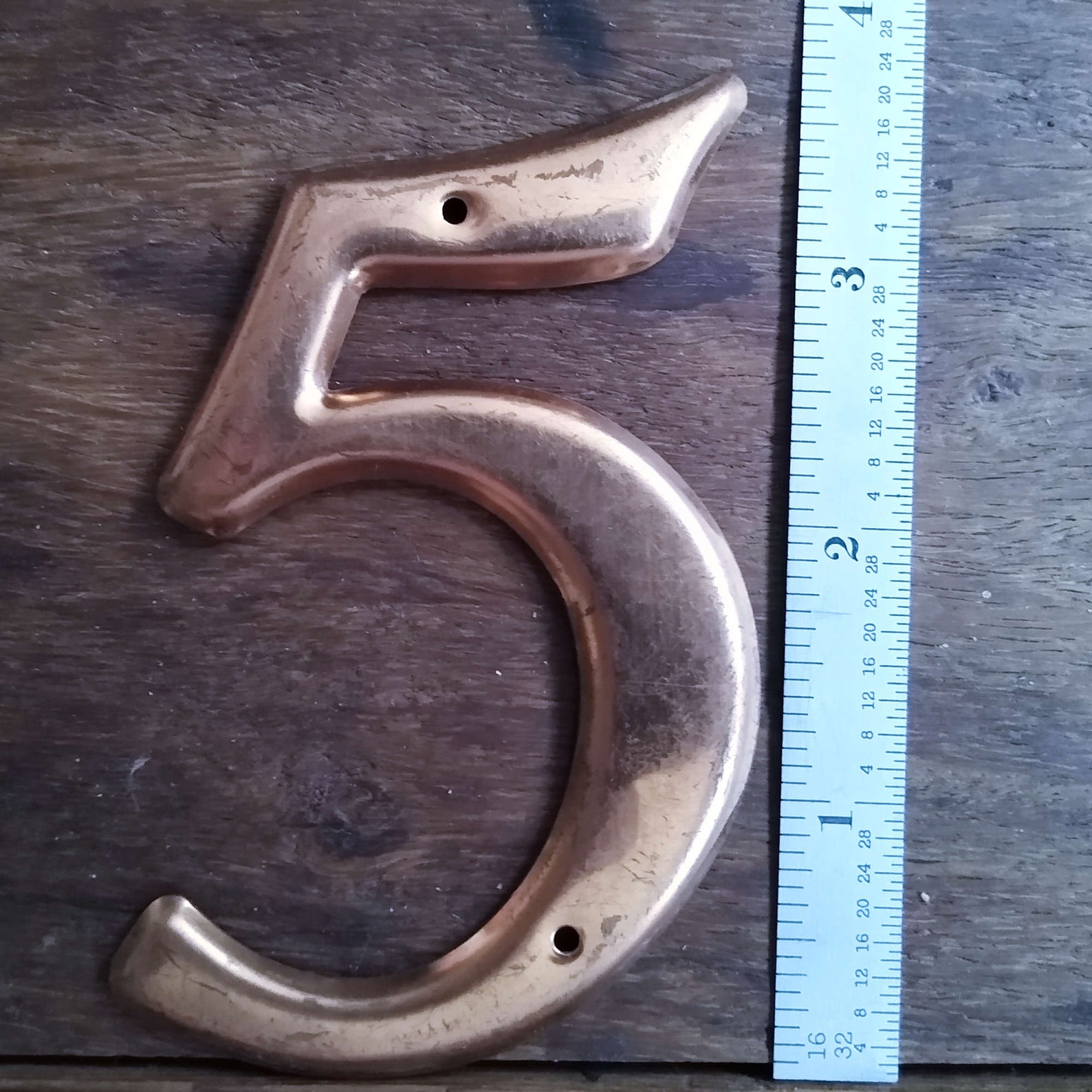 Vintage MCM Architectural House Mailbox Copper Numbers 3 3/4" Tall 5, 6 ...