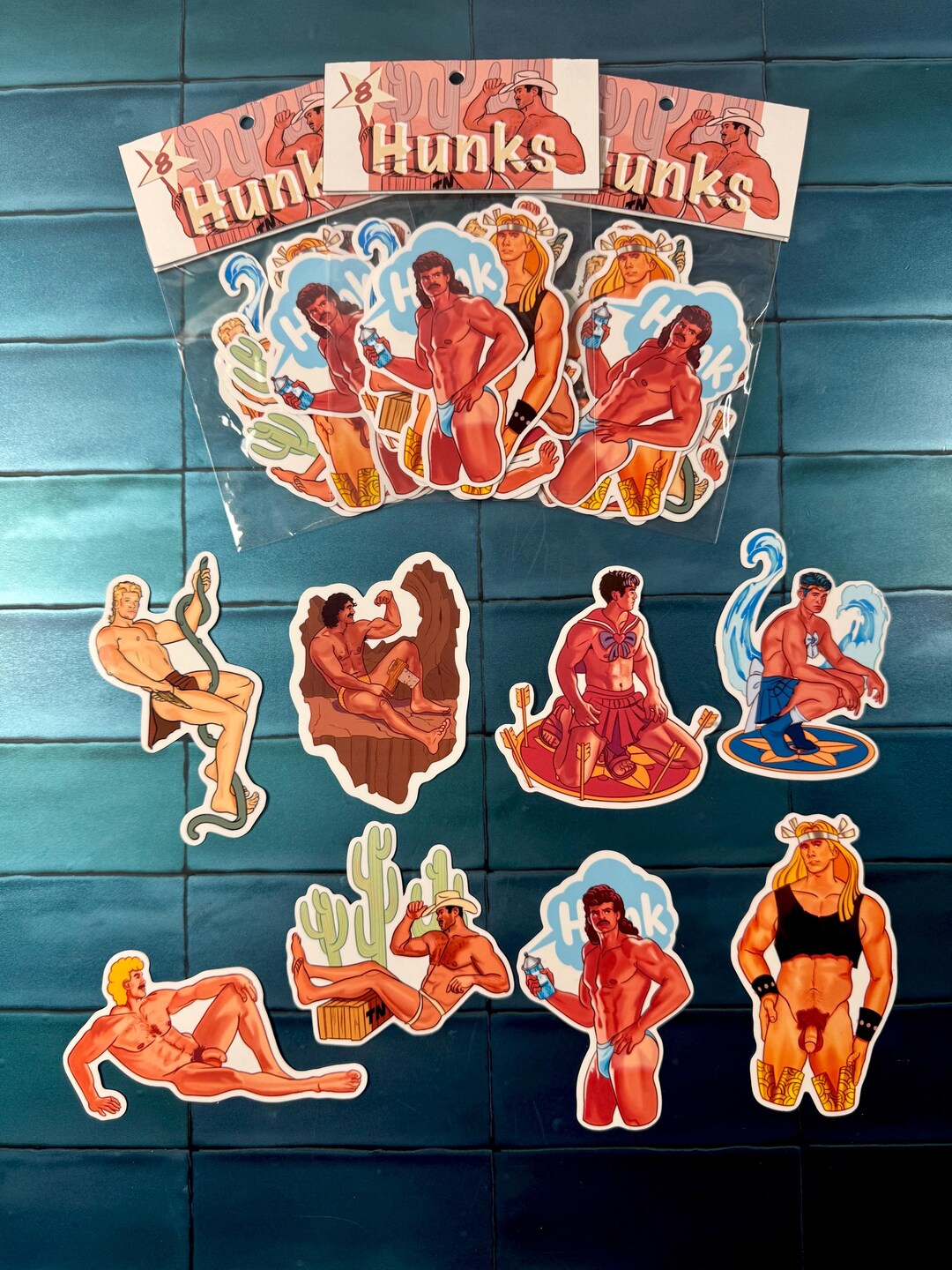Hunks Sticker Bundle of 8 - Etsy