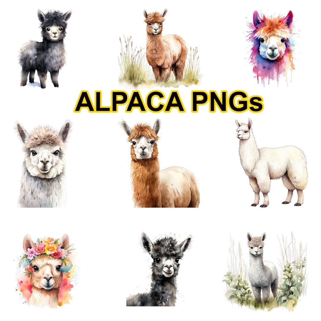 Alpaca PNG Clip Art With Transparent Background, Black Alpaca Clipart ...