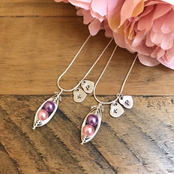 Two Peas in a Pod Necklace - Etsy