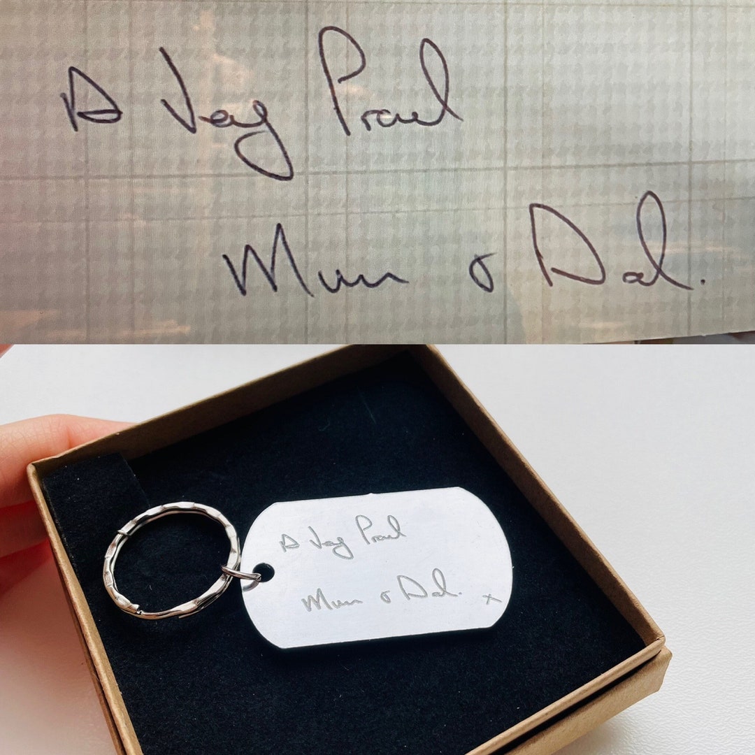 Signature, Memorial Gift, Memorial Key Ring, Grief, Male Birthday Gift ...