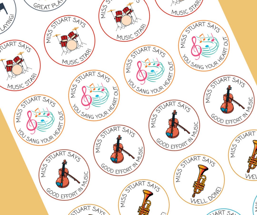 Music Teacher Stickers, Well Done Stickers, Music, Great Work, Music ...