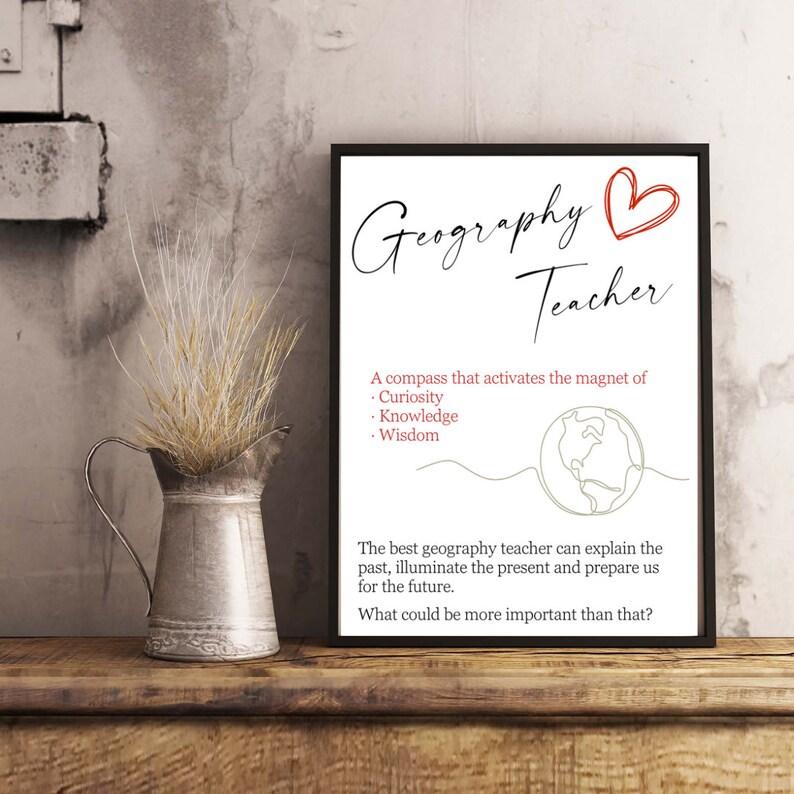 Geography Teacher Thank You, Digital Download, Teacher Gift, Geography ...