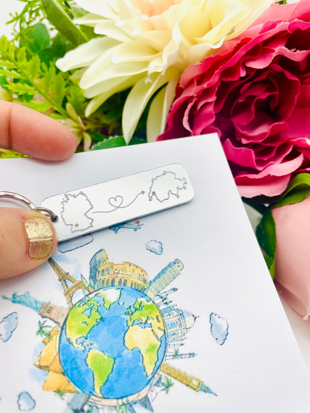 Deployment Gift Long Distance Couple Key Ring, Valentines Key Ring ...