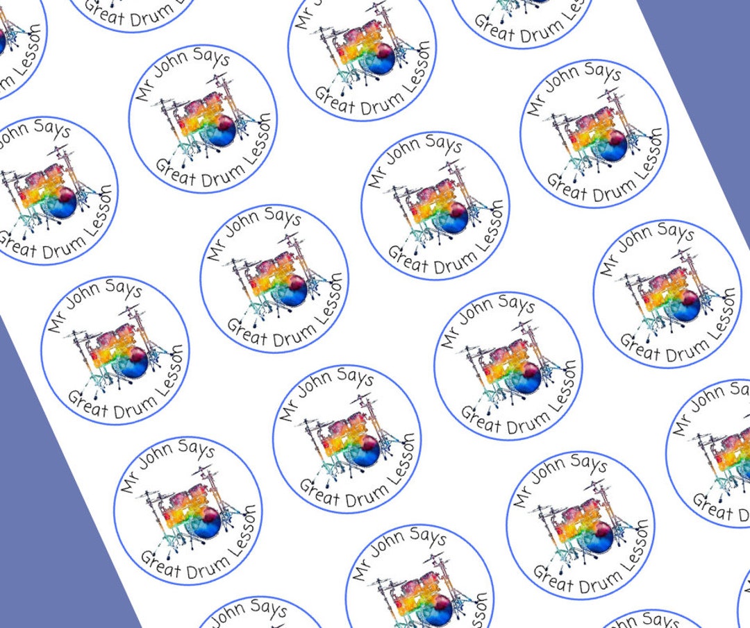Personalised Drums Teacher Stickers, Drums Reward, Drums Teacher ...