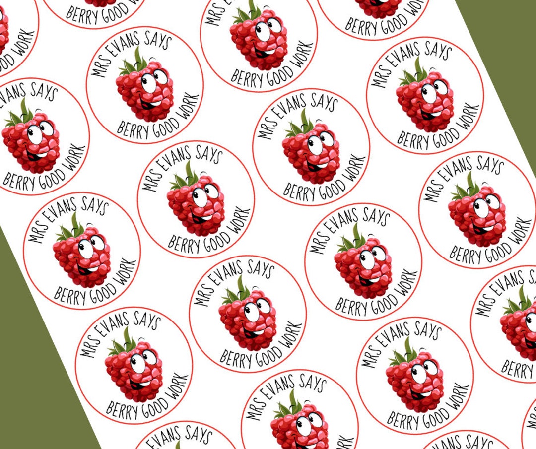 Berry Good Work Stickers, Personalised Well Done Stickers, Merit ...