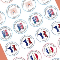 140 Large, French Personalised Reward Stickers - Etsy UK