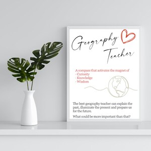 Geography Teacher Thank You, Digital Download, Teacher Gift, Geography ...