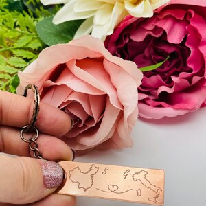 Deployment Gift Long Distance Couple Key Ring, Valentines Key Ring ...