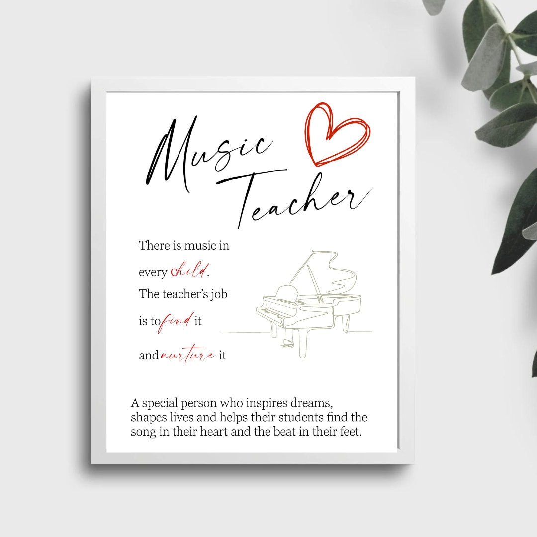 Music Teacher Thank You, Digital Download, Teacher Gift, Drama Teacher ...