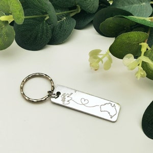Deployment Gift Long Distance Couple Key Ring, Valentines Key Ring ...