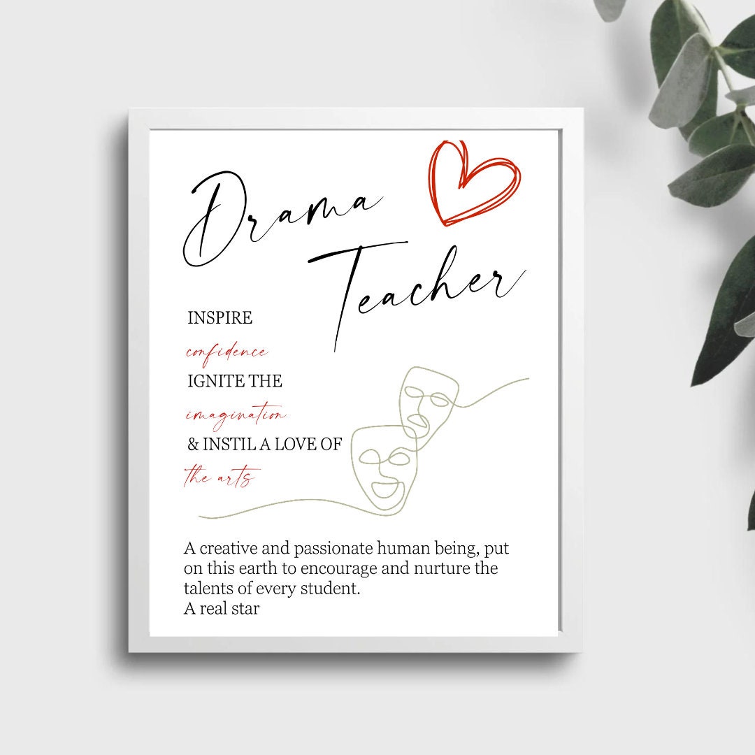 Drama Teacher Thank You, Digital Download, Teacher Gift, Drama Teacher ...
