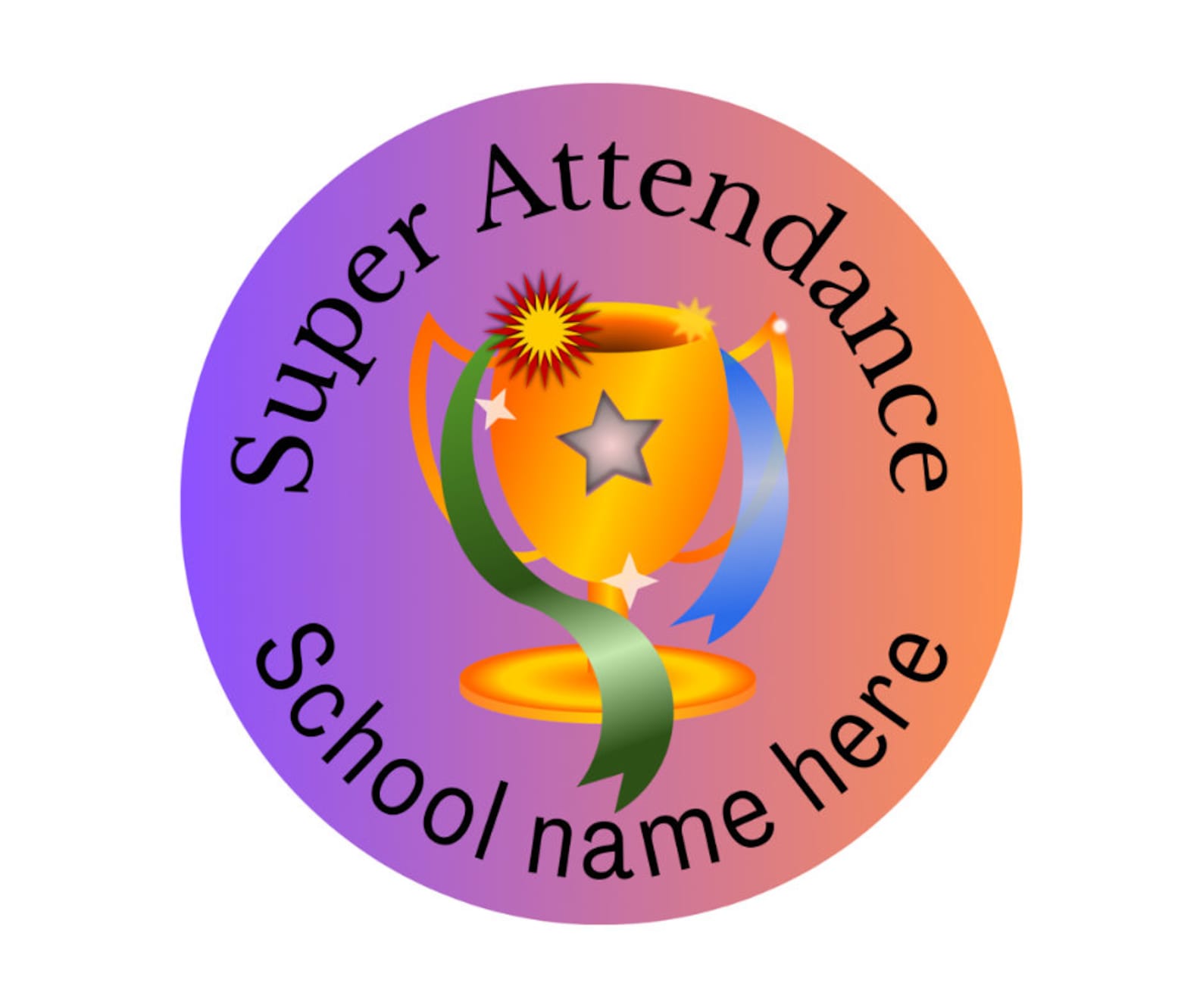 Personalised Attendance Stickers, Well Done Stickers, School Attendance ...