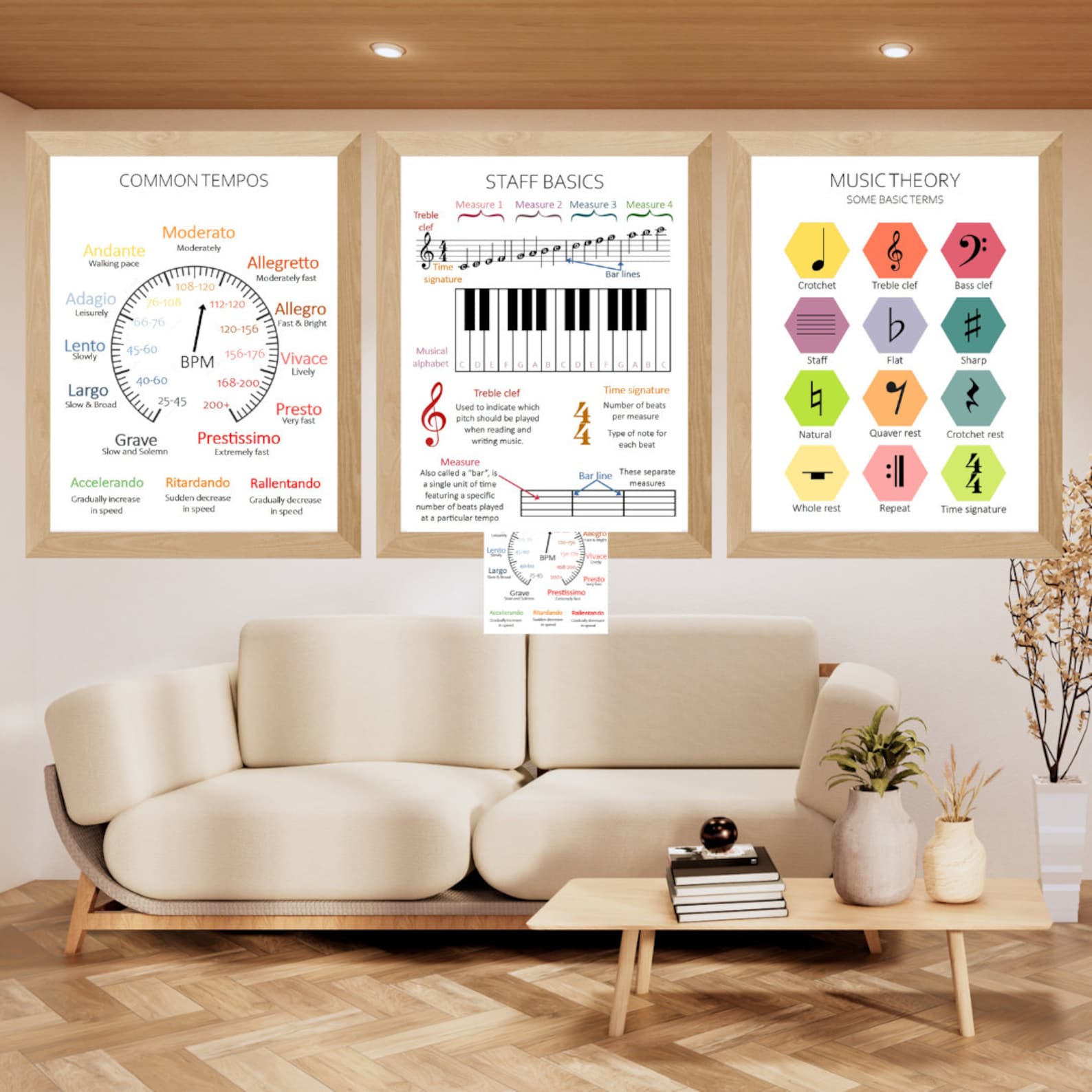 Set of 15 Music Posters, Music Theory Posters, Music Theory, Music Room ...