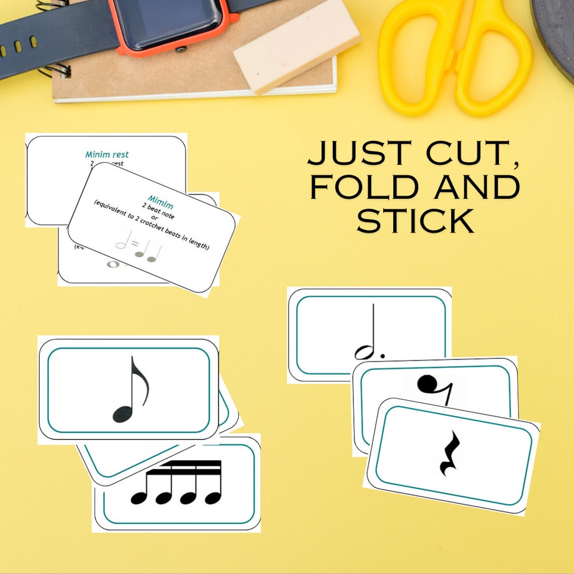 Music Note Value Flashcards, Music Flashcards, School, Learning Games ...