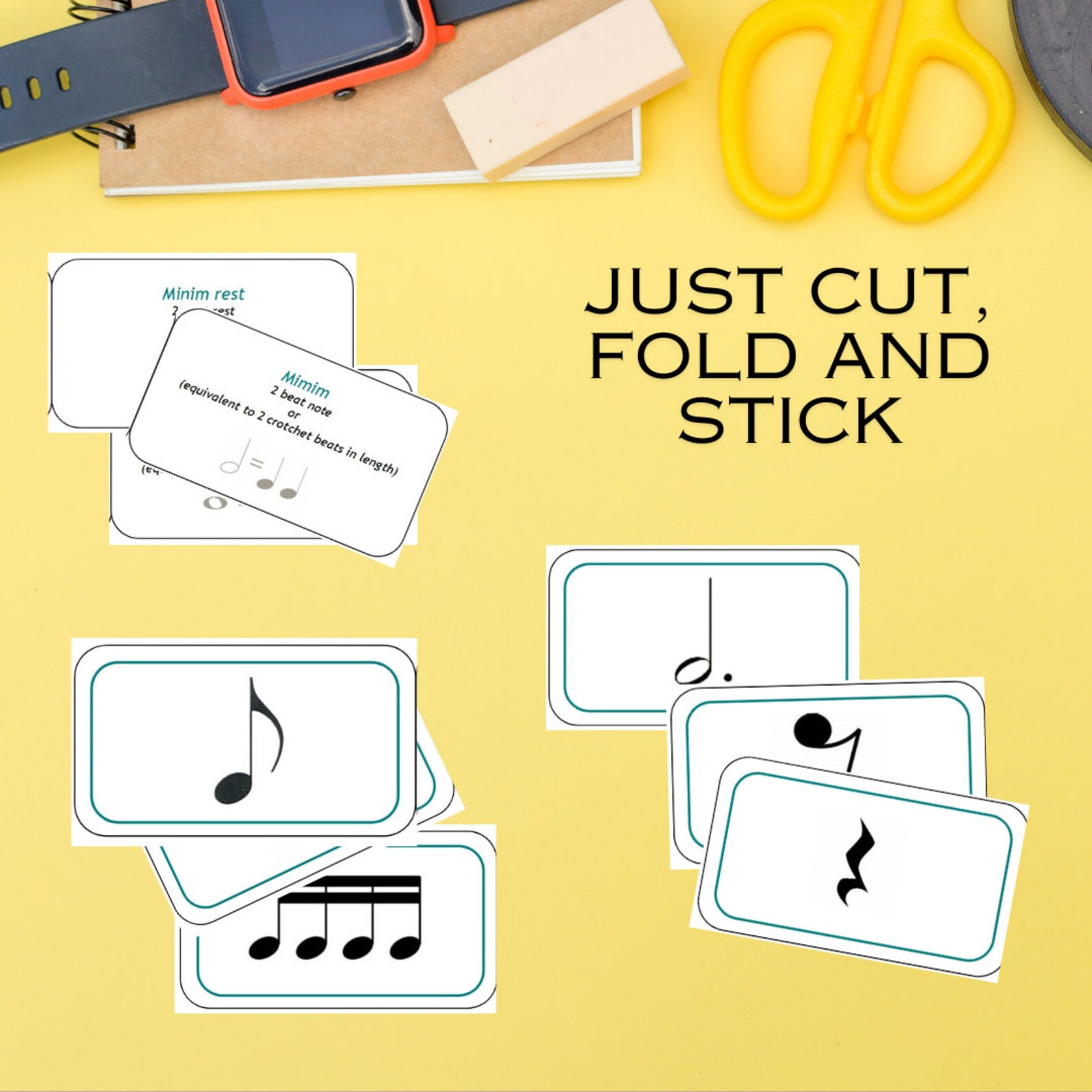 Music Note Value Flashcards, Music Flashcards, School, Learning Games ...
