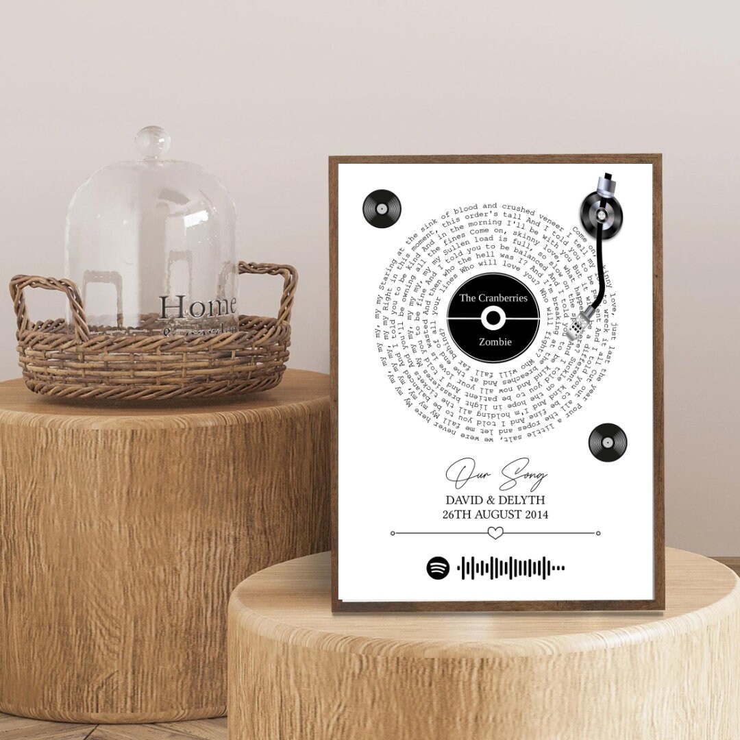 Custom Song Lyrics Print, Music Wall Art, Digital Art, LP Artwork, Our ...