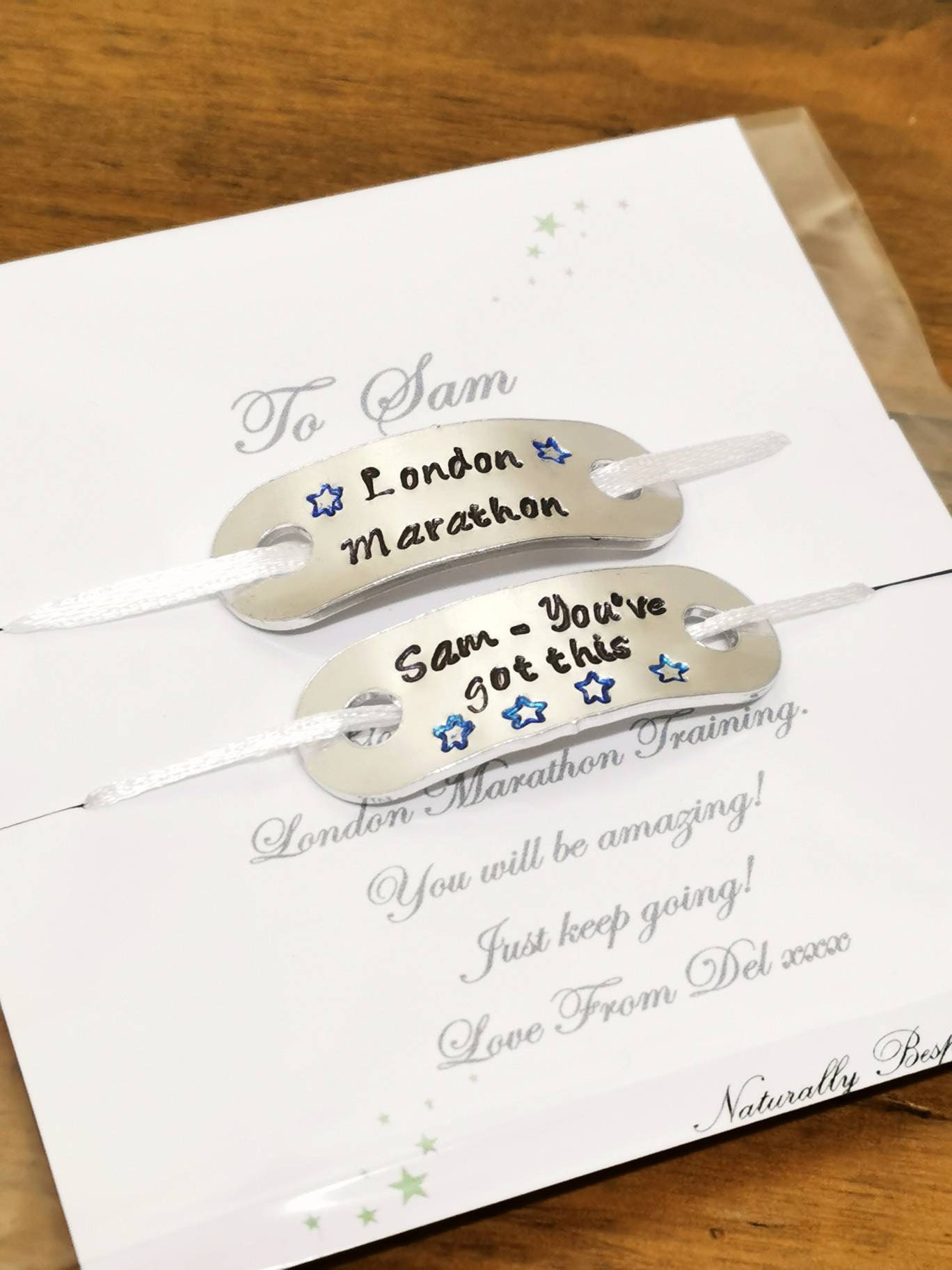 Personalised Trainer Tags, Hand Stamped Trainer Tags, Running Gift ...