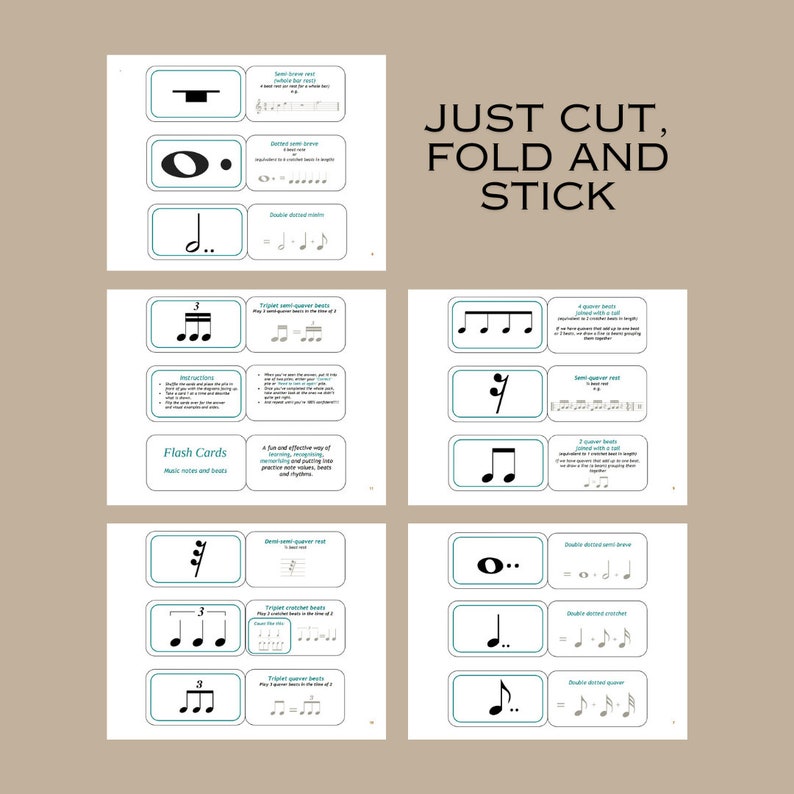 Music Note Value Flashcards, Music Flashcards, School, Learning Games ...