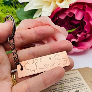 Deployment Gift Long Distance Couple Key Ring, Valentines Key Ring ...