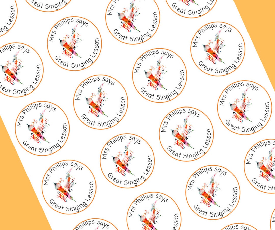 Personalised Singing Teacher Stickers, Singer Reward, Singer Teacher ...