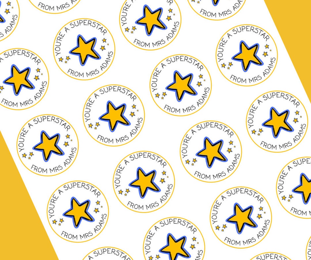 You're a Superstar Stickers, Teachers Reward Stickers, Name Sticker ...
