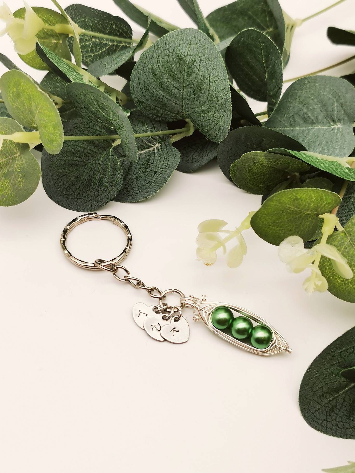 Pea Pod Keyring, Mum Gift, Two Peas in a Pod, Key Chain, Best Friends ...