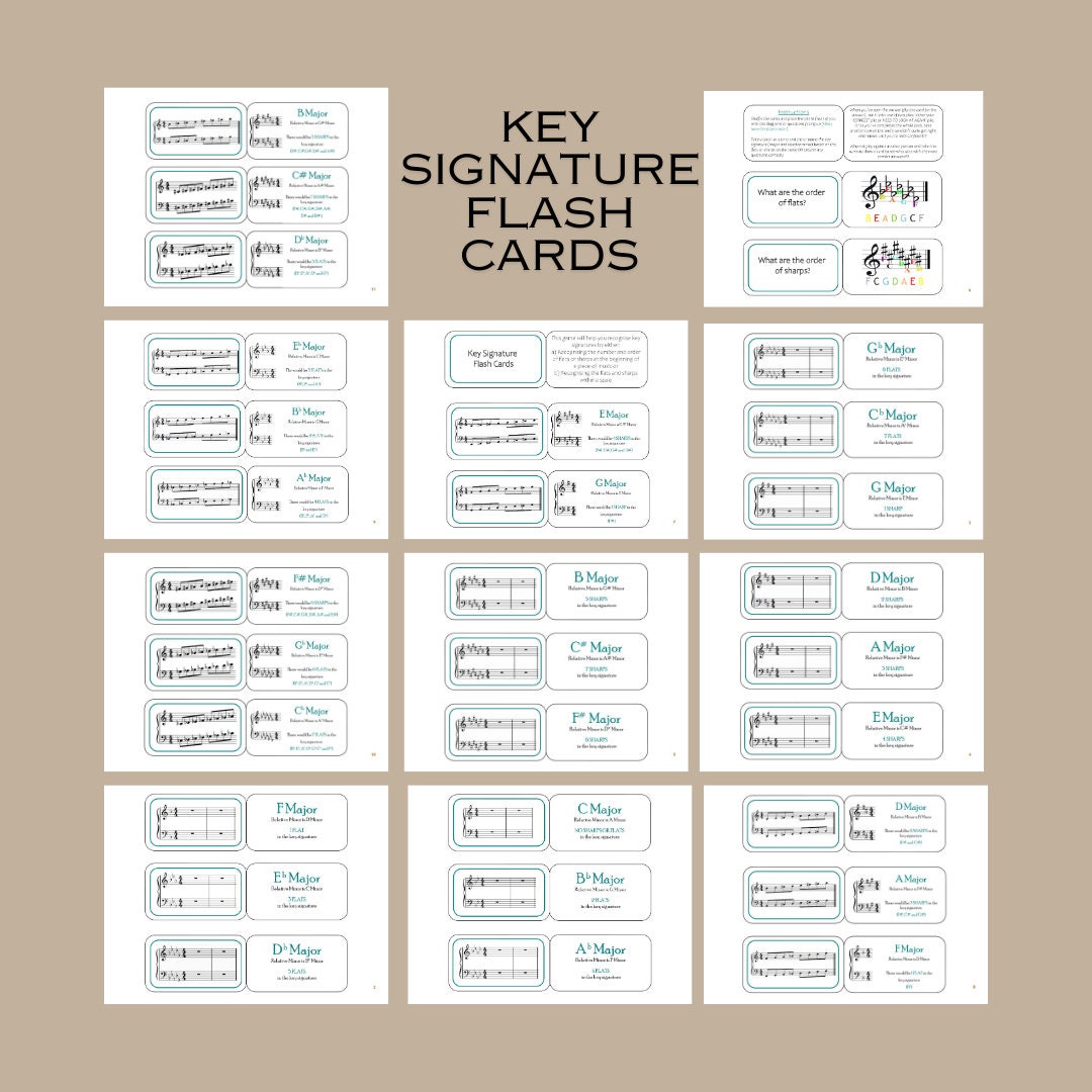 Music Key Signatures Flashcards, Music Flashcards, School, Learning ...