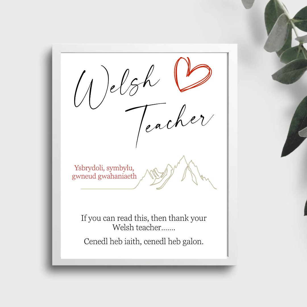 Welsh Teacher Thank You, Digital Download, Teacher Gift, Welsh Teacher ...